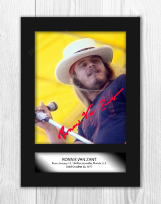 Ronnie Van Zant 4 A4 reproduction signed picture poster Choice of frame ...
