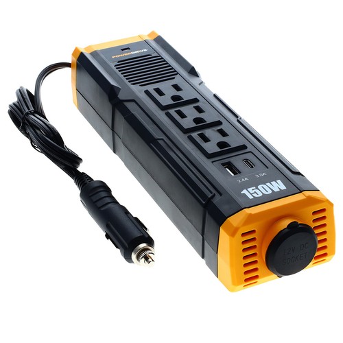 150W Car Power Inverter DC 12V to 110V AC Converter with 3 Charger ...