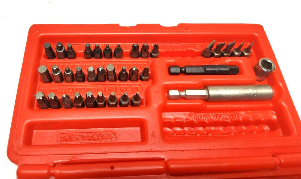 NEW Snap-on™ Master Screwdriver MAGNETIC Bit 37 Pcs Set Red Hard Case ...