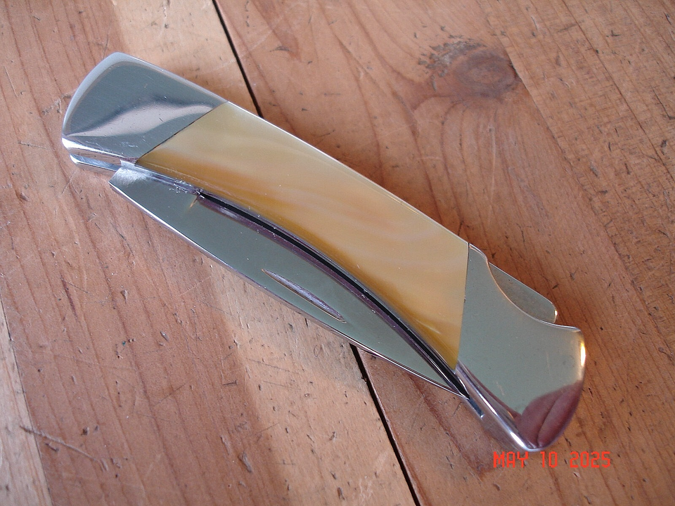 @@ PRE 1986 BUCK KNIFE ULTIMA 1 506 ~ MP 425M BLADE GOLD MOTHER OF ...