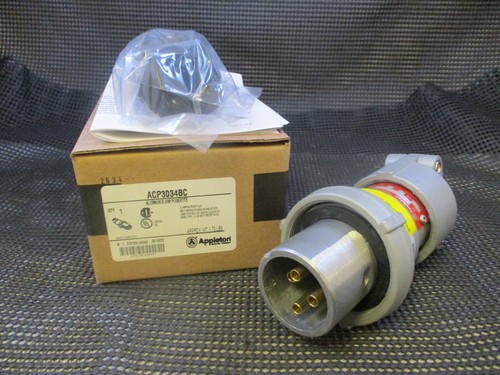 NEW APPLETON ACP3034BC 30 AMP 3W 4P PLUG MATES W/ ADR3034 *SAME DAY ...
