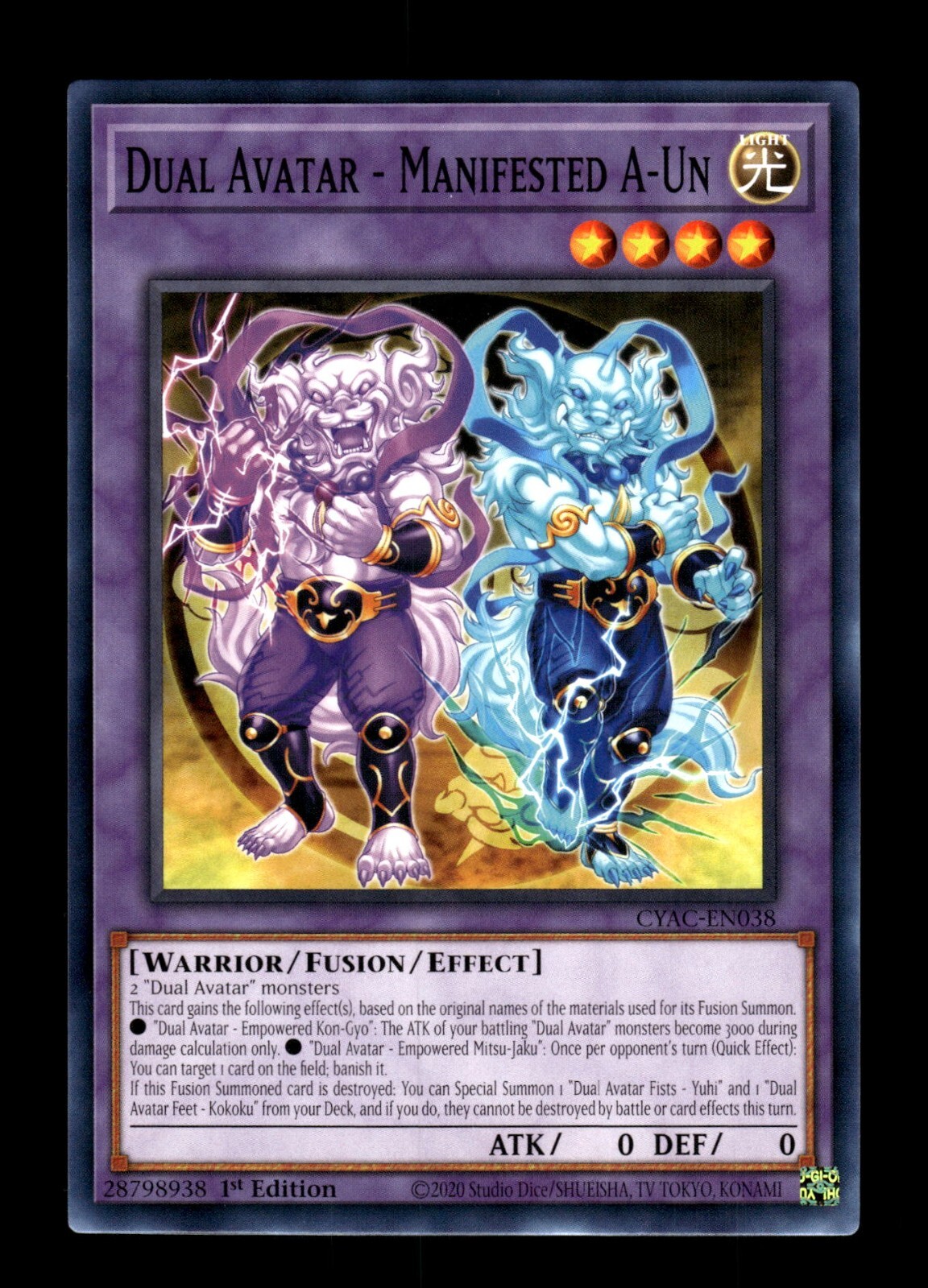 YuGiOh CYAC-EN038 C Dual Avatar - Manifested A-Un NM/MT Cyberstorm ...