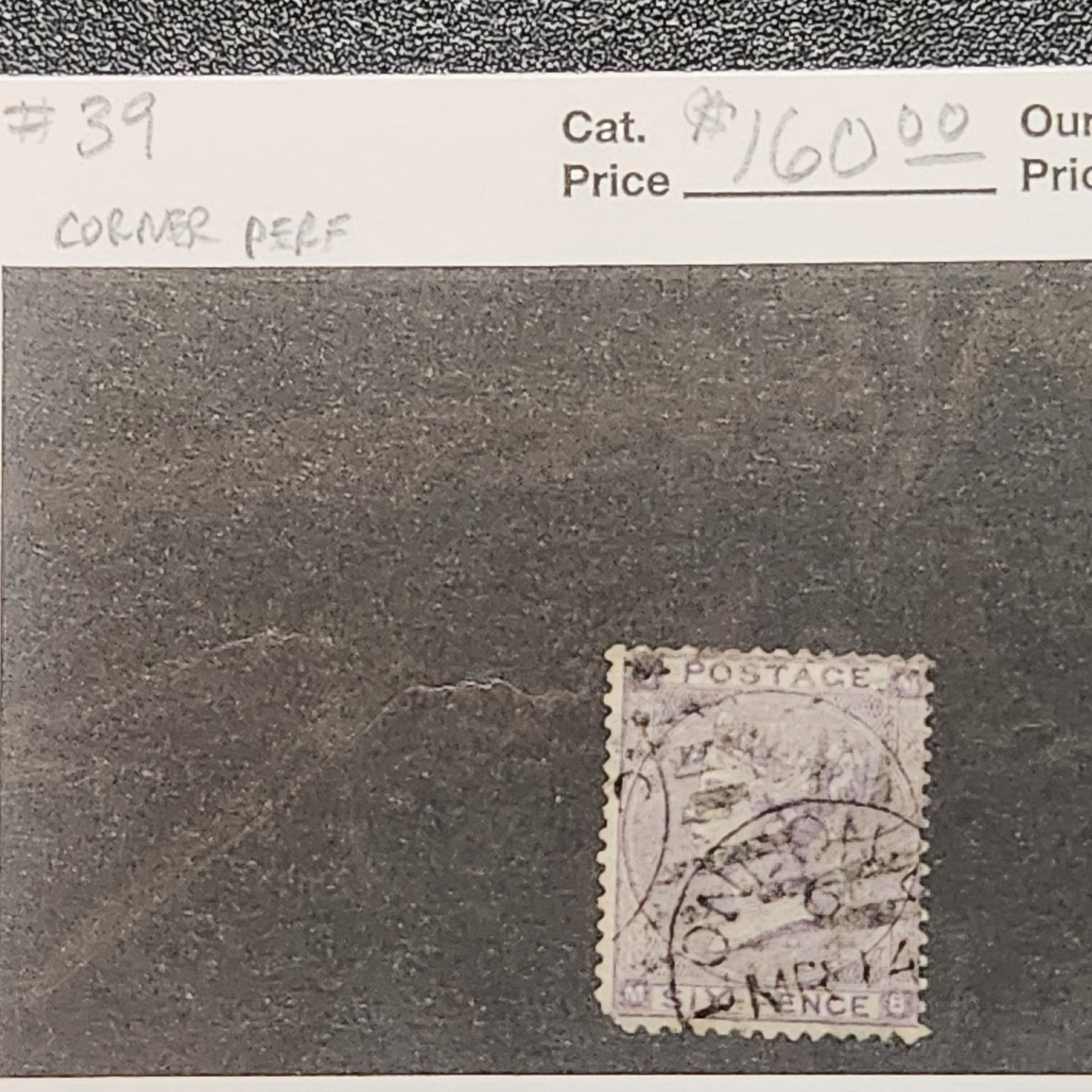 Great Britain #39 corner perf - CV $160 - Lot #11467 | eBay UK