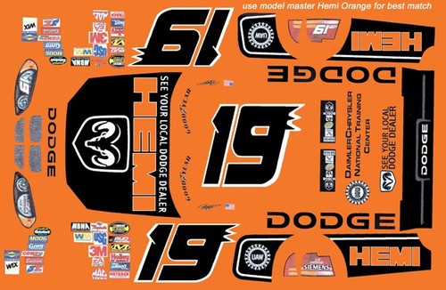 #19 Jeremy Mayfield Hemi Dodge 2004 1/24th Scale Nascar Waterslide ...