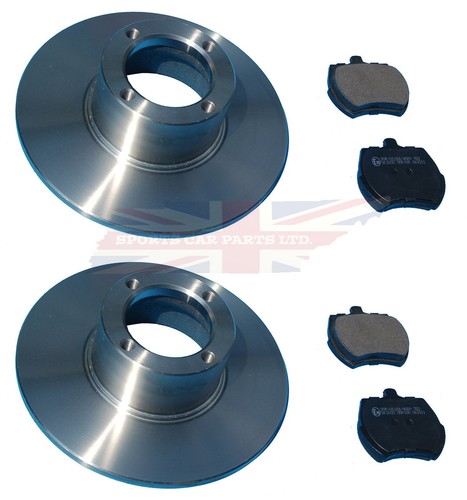 Pair of New Brake Rotors & Pads MG Midget Austin Healey Sprite Steel ...