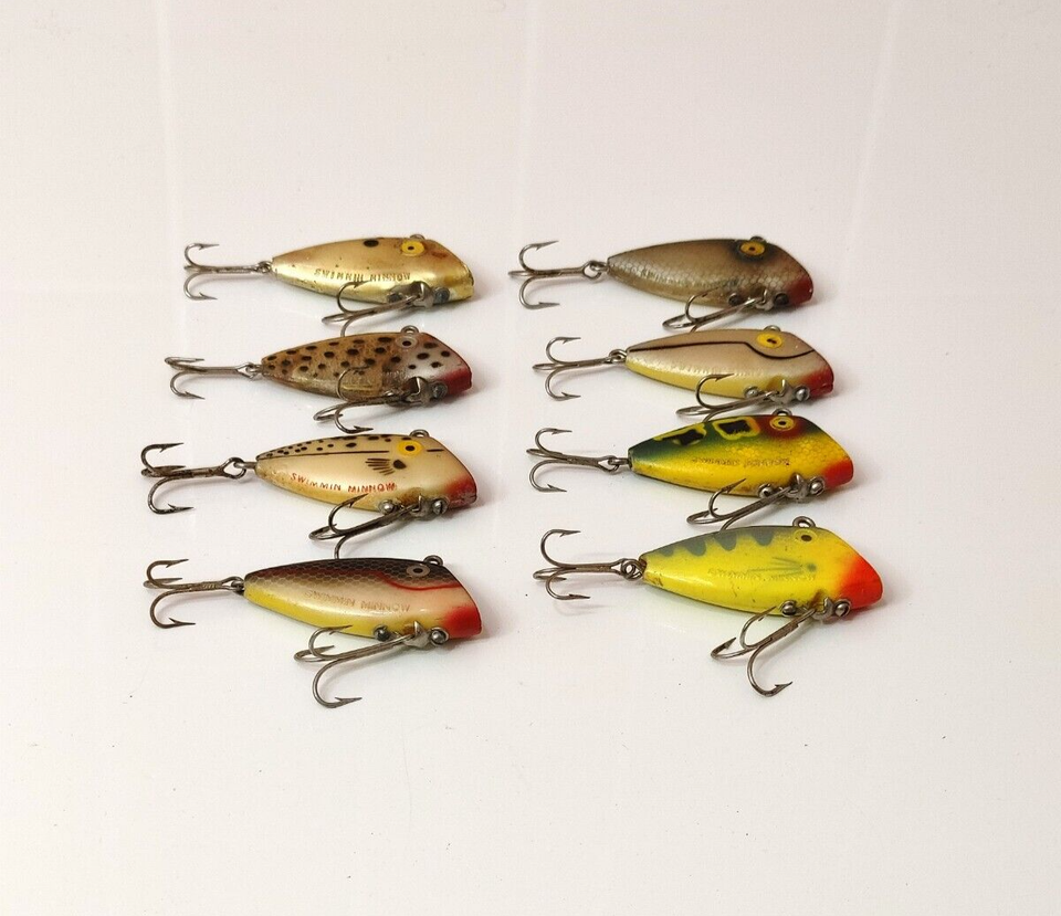 (8) Vintage Tackle Industries Swimmin Minnow Crankbait Fishing Lures ...