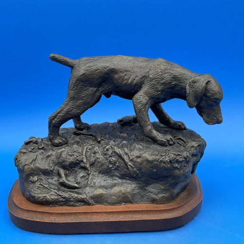 GENUINE BRONZE WEIMARANER or GERMAN SHORTHAIR POINTER DOG FIGURINE ...