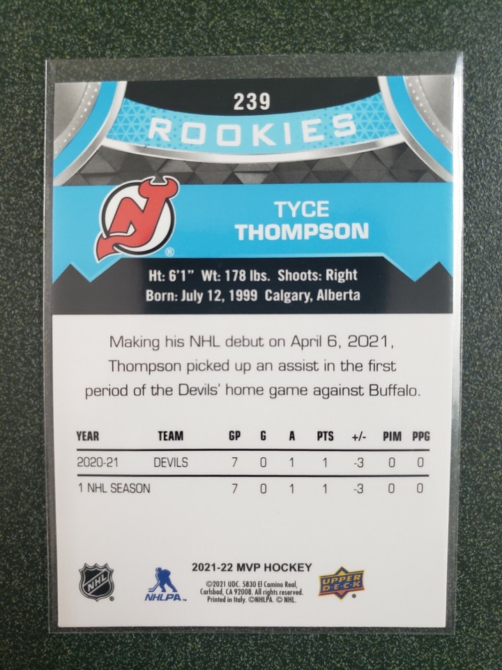 2021-22 Tyce Thompson Rookie Short Print Upper Deck MVP | eBay