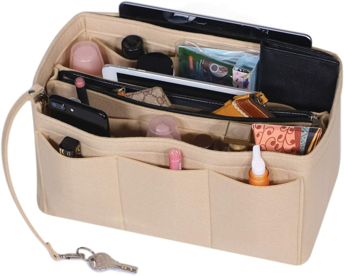 Backpack Travel Suit Case Tote Bag Felt Handbag Insert Zipper Organizer ...