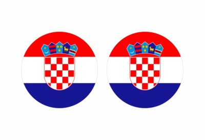 2x sticker flag decal round vinyl national circle roundel croatia ...