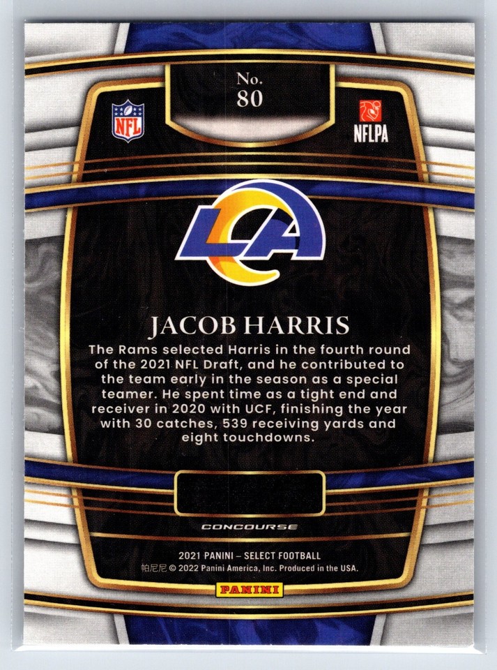 2021 Select Jacob Harris Rookie #80 Rams | eBay