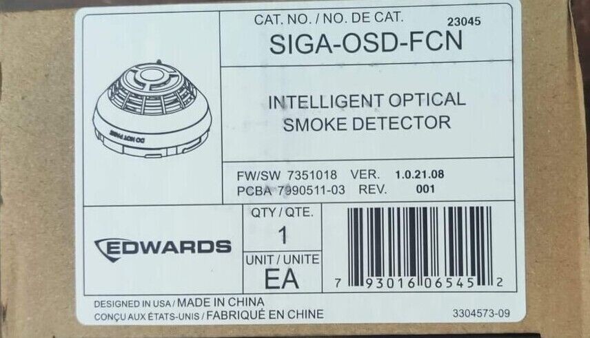 USA+STOCK+EDWARDS+EST+SIGA-OSD-FCN+INTELLIGENT+OPTICAL+SMOKE+DETECTOR ...