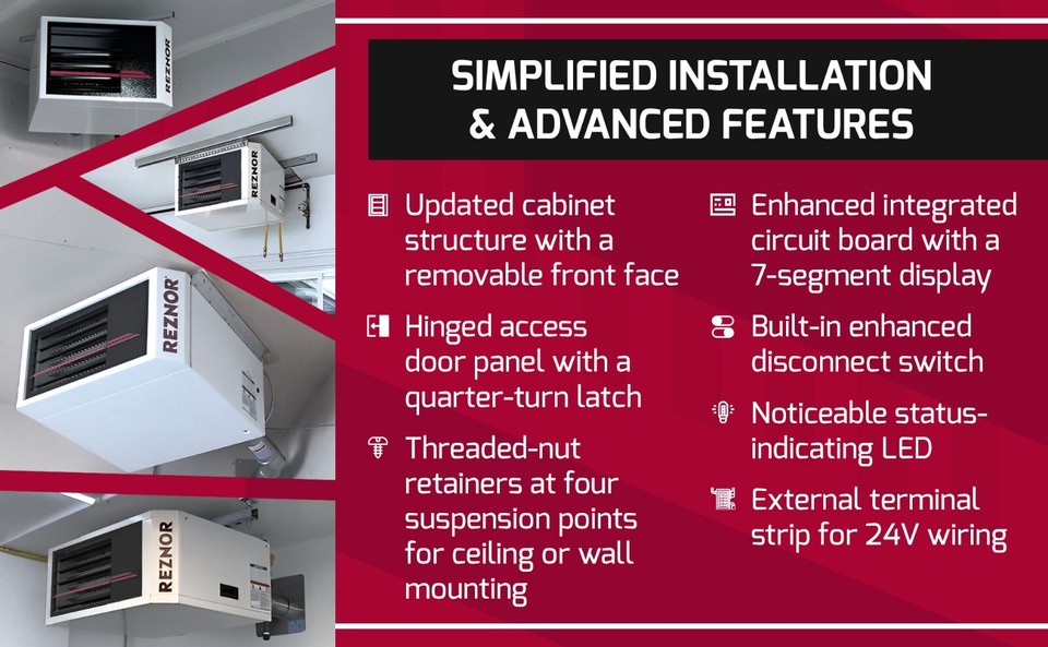 Reznor UDXC 120,000 BTU NG/LP Gas Heater Garage & Shop Unit, Low Static ...