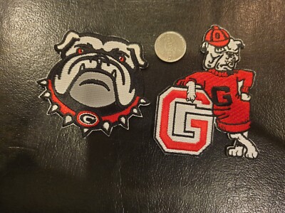 2)UGA University of Georgia Bulldogs Embroidered Iron On Patches 3.X2 ...