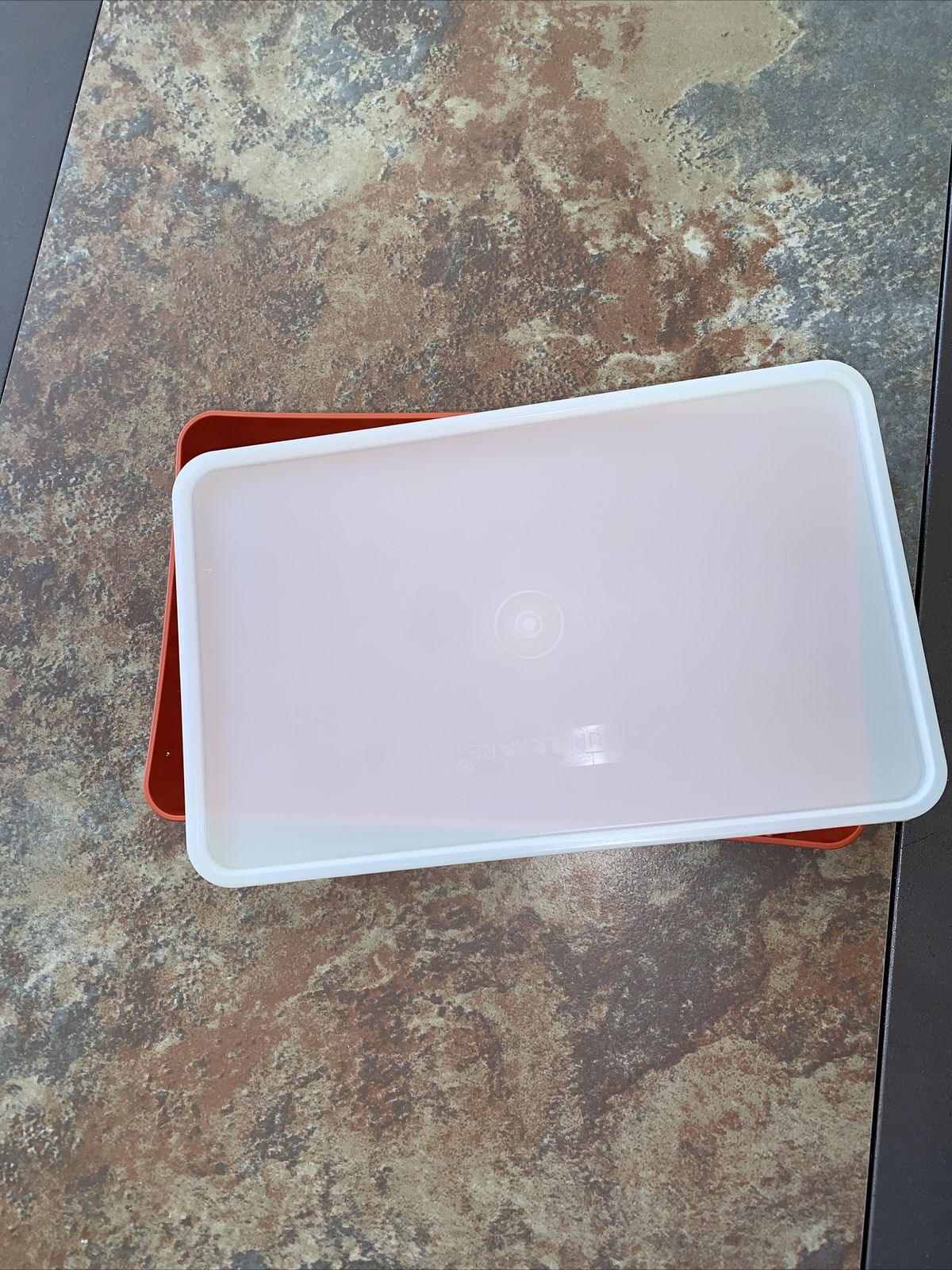 Vintage Tupperware Deli Meat Keeper Paprika color tray Sheer Lid 1292-4 ...