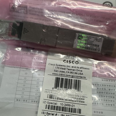 NEW Cisco QDD-400G-SR4.2-BD 10-3499-01 W/hologram Sealed | eBay