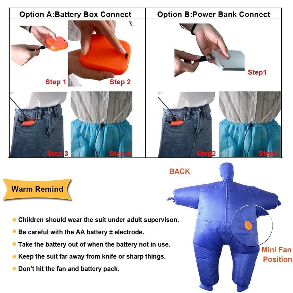 Blue Inflatable Costume Full Body Suit Inflatable Halloween Costumes ...