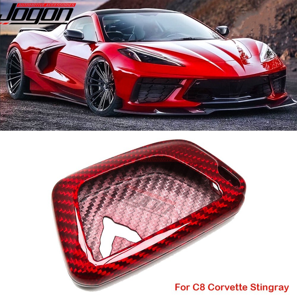 Red Carbon Key Case Shell Fob For C8 Corvette Stingray Coupe ...