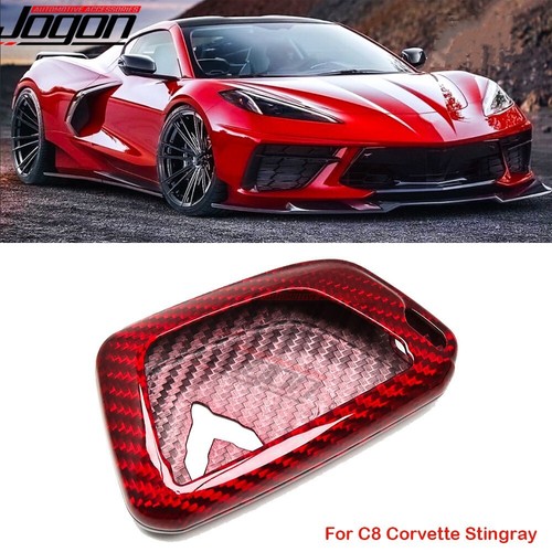 Red Carbon Key Case Shell Fob For C8 Corvette Stingray Coupe ...