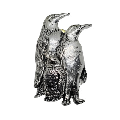 Penguin Pewter Pin Badge Brooch Penguin Family Pin Brooch Tie Lapel By ...