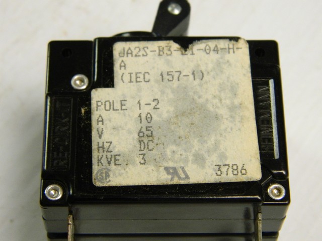 HEINEMANN CIRCUIT BREAKER JA2S-B3-LI-04-H-A JA2SB3LI04HA 2P 2-POLE 10 ...