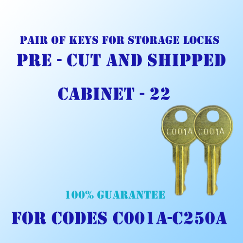 C001A-C250A. pair of keys for Cabinets and Storage units. cut to your ...