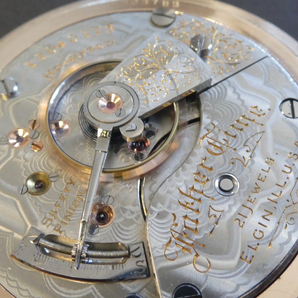 1905 Elgin FATHER TIME Railroad Grade 252 Pocket Watch 18s 21j WORKS ...