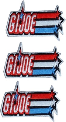 G.I. Joe Name Logo 3 1/2" Wide Embroidered Iron on Patch Set of 3 | eBay