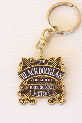 VINTAGE BLACK DOUGLAS SCOTCH WHISKY PUB BOTTLE SHOP METAL KEY CHAIN ...