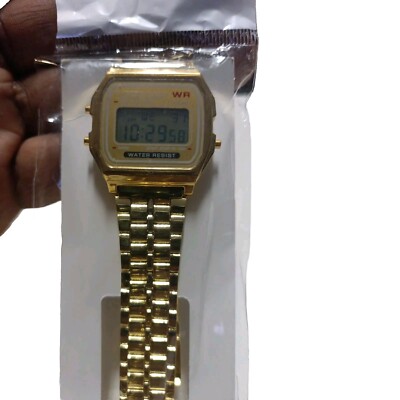 WR Gold Plates Digital Watch Water Resistant Alarm/Light/Lithium | eBay