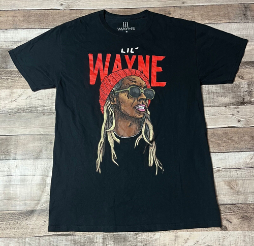 Lil Wayne Shirt Medium Black Tour Rap Tee Rapper Music Merch Microphone ...
