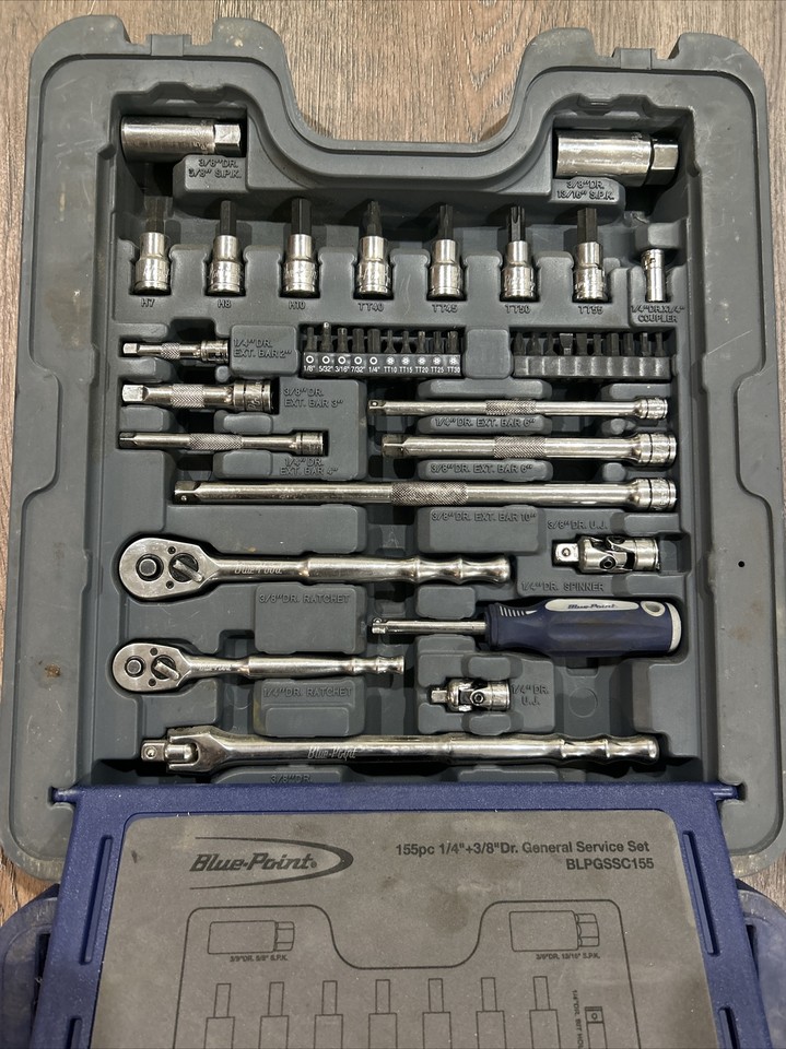 Blue Point BLPGSSC155 Combination Drive SAE Metric 155 pc General ...