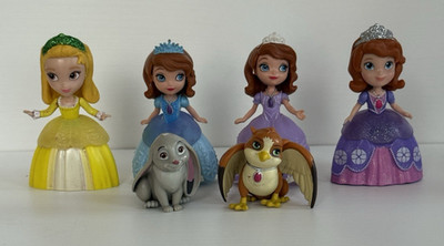 Sofia the First Dolls & Pets Lot – Amber, 3 Sofia Dolls + Clover Rabbit ...