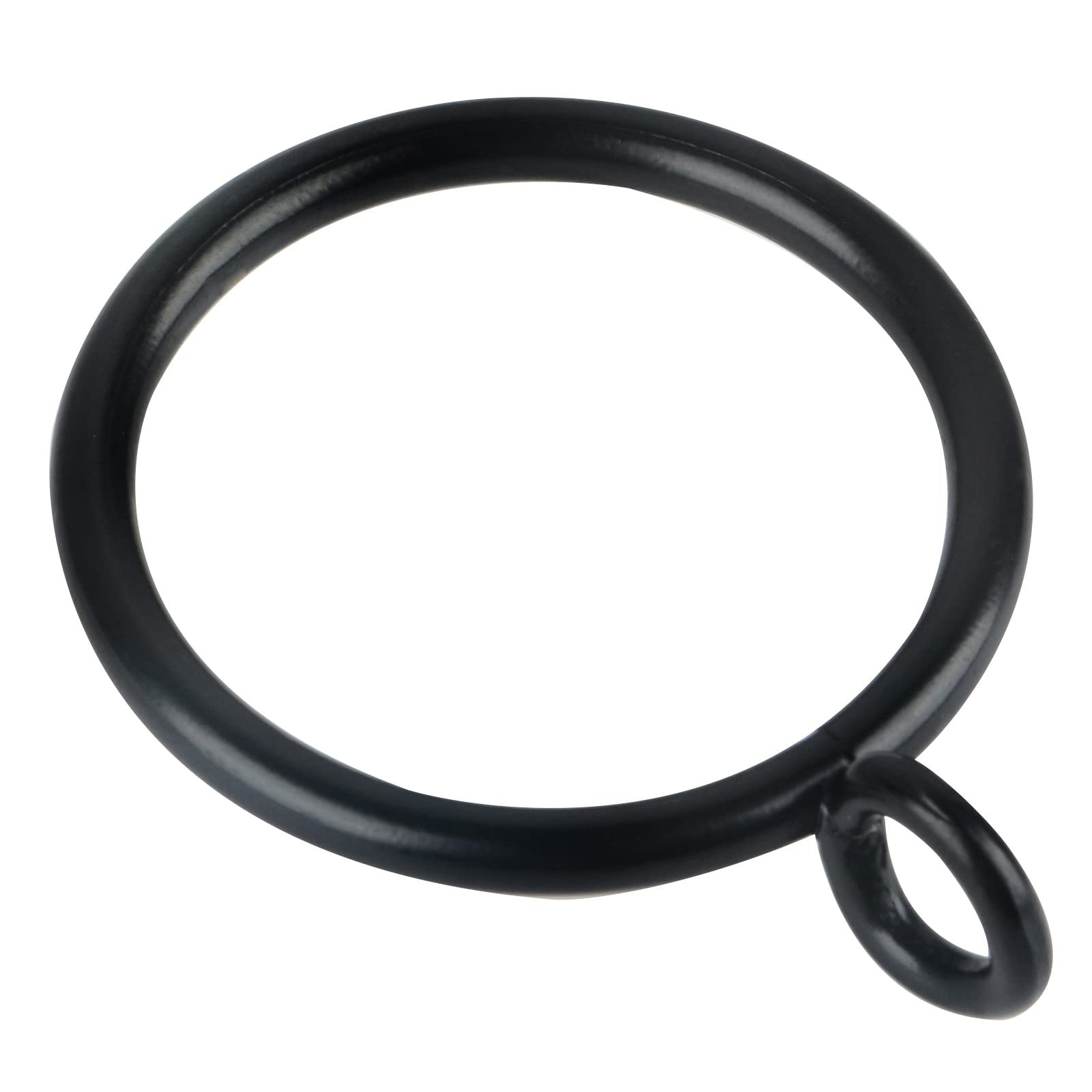 Black Drapery Curtain Ring with Eyelet for Up to 1.0-inch Curtain ...