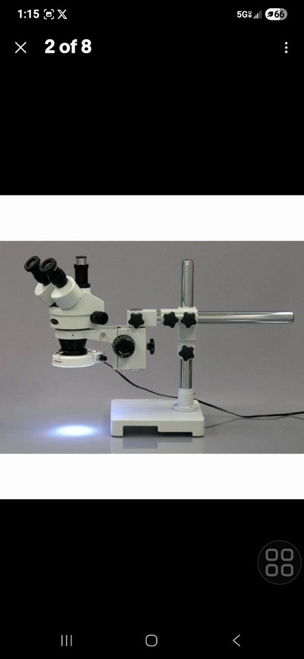 AmScope 7X-45X Trinocular Zoom Stereo Boom Stand Microscope + 80-LED ...