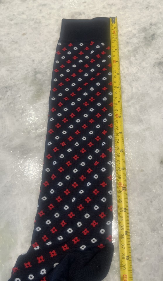 Dapper Classic Men Socks, Black With Red And White Decor | eBay