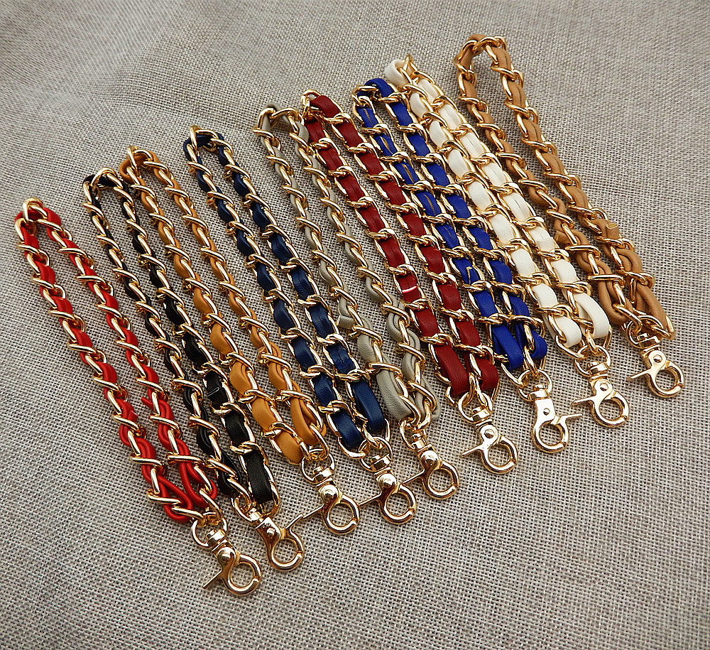 Leather Metal Chain Handbag Wallet Handle Purse Strap Wristlet for ...