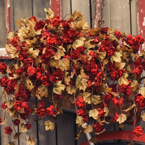 NEW!! Primitive Country Farmhouse Autumn RED HOPS STEM 39" Floral Stems ...