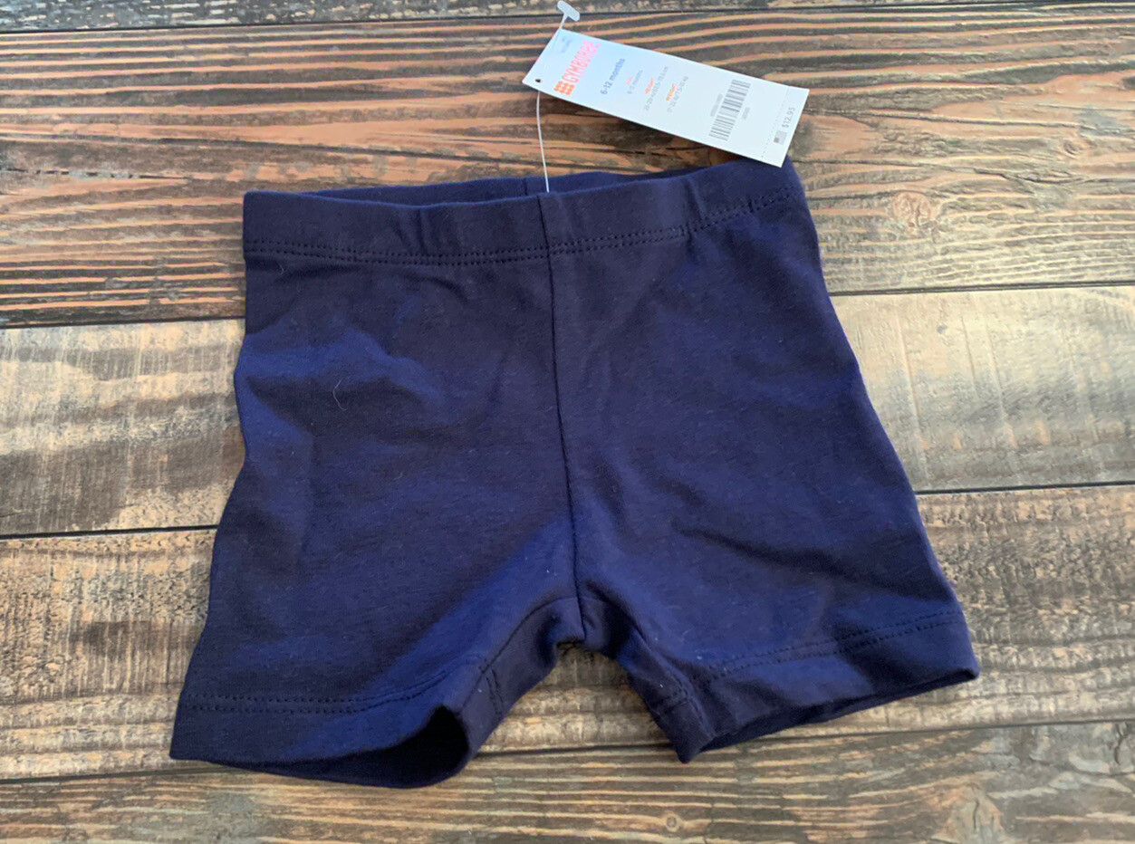 Nwt Gymboree Girls Navy Blue Bike Shorts Mix N Match Basics Knit 6-12 M ...