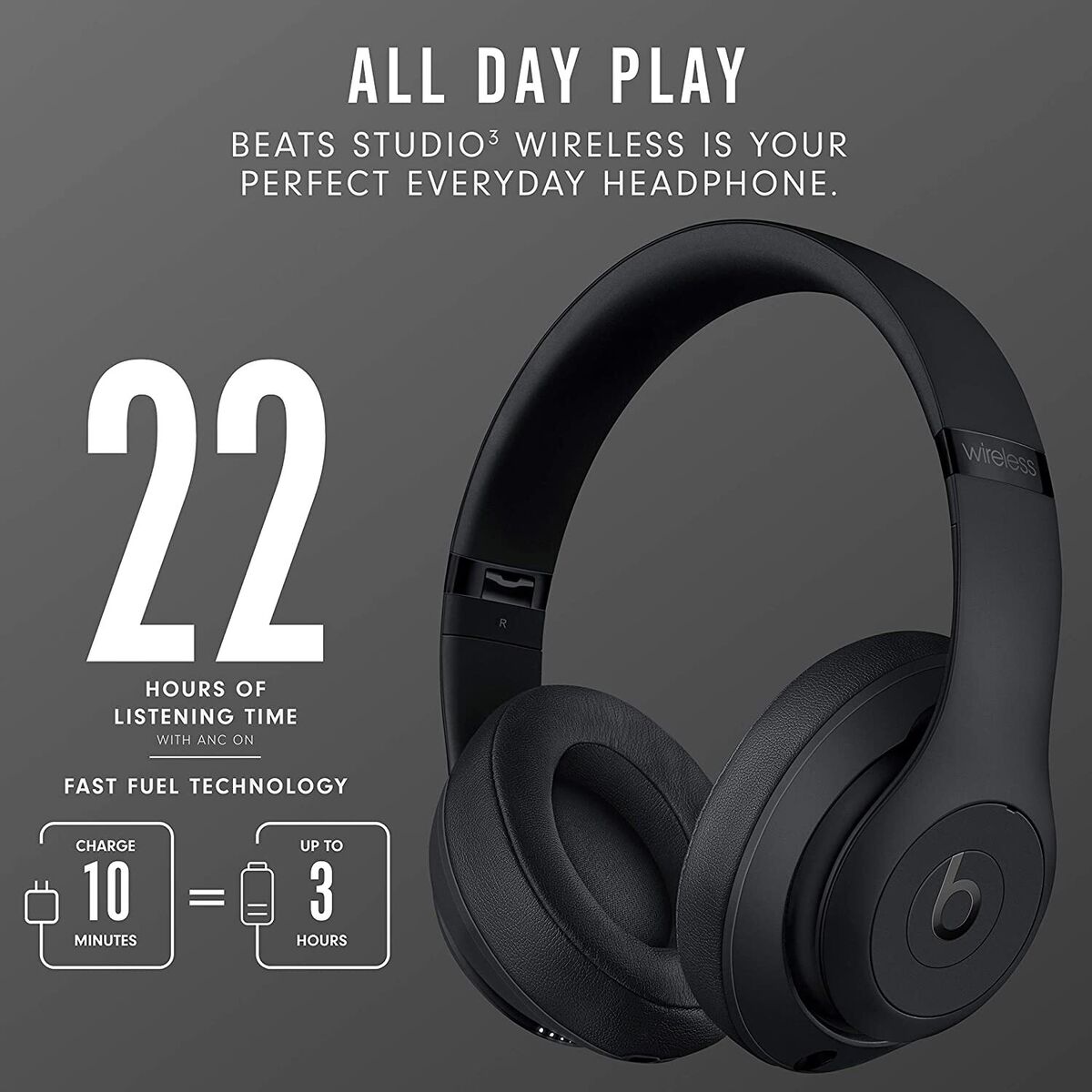 Beats Studio3 Wireless Headphones - 22hr Battery, Microphone Beats Studio3 Wireless Headphones - 22hr Battery, Microphone