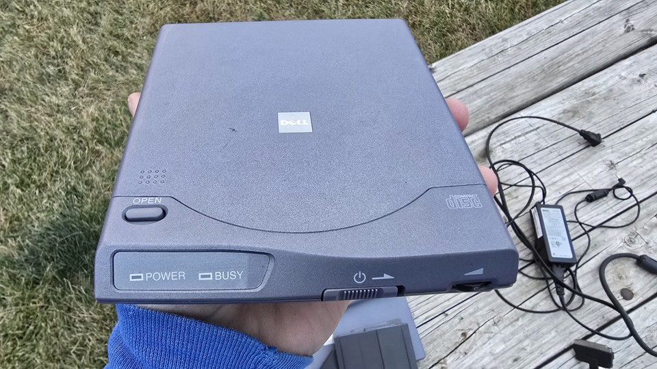 Vtg Dell Latitude Laptop W/External Cd-Rom Drive CP Floppy Drive IO ...