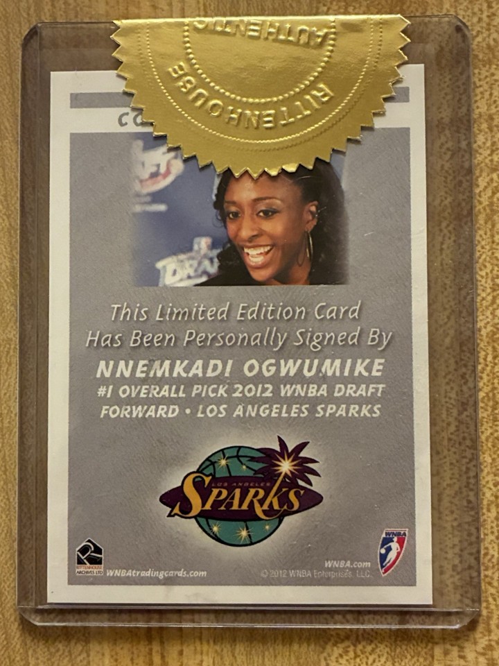 2012 Rittenhouse WNBA Sealed Incentive Autograph Nneka Ogwumike Rookie ...