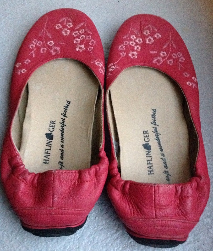 HAFLINGER Women's Embroidered Flower Ballet Flats Shoes Pinks SZ 6 EU ...