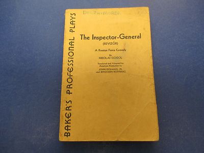 The Inspector-General Play Book, Baker's Professional Plays,Nikolai ...