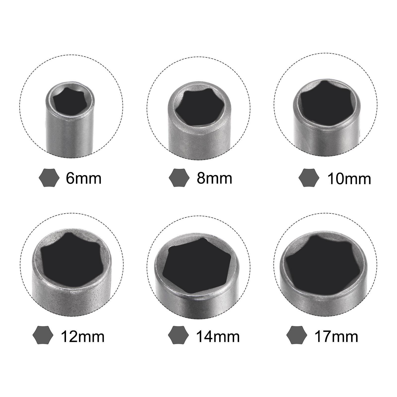 1/4" Quick-Change Hex Shank 6-17mm Nut Driver Bit Set of 6 Pcs, No ...