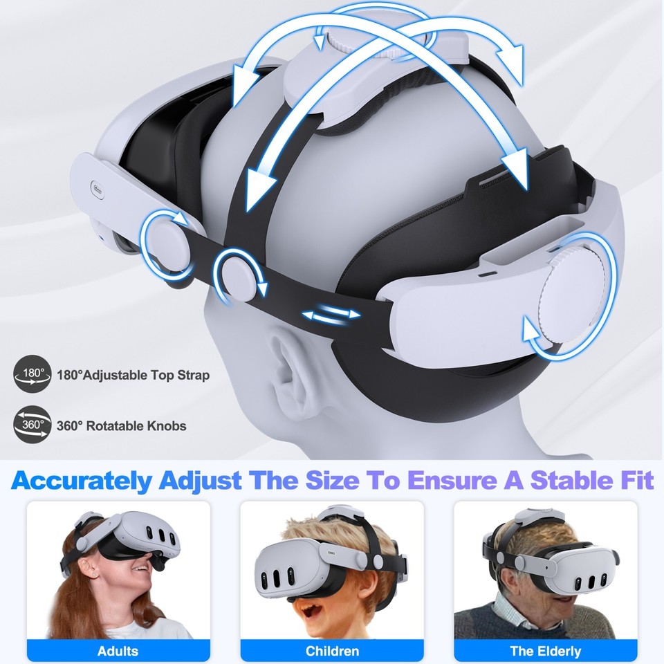 For Meta Oculus Quest 3/Quest 2 VR Headset Elite Head Strap With ...