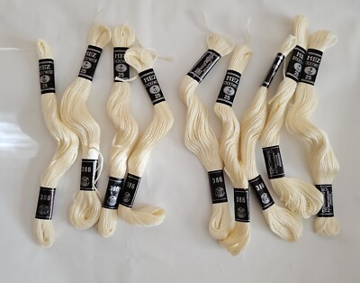 9 Skeins Mez Sticktwist Embroidery Crossstitch Thread #386 Off White ...