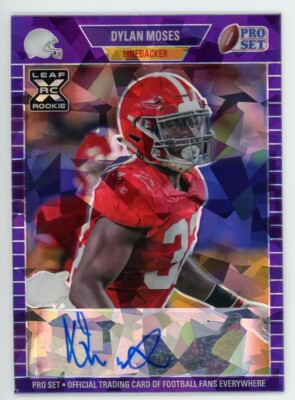 Dylan Moses 2021 Leaf Pro Set Metal 1989 XRC Rookie RC Auto Purple ...
