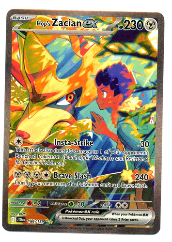 Hop’s Zacian ex SIR 186/159 Pokemon TCG Journey Together English SV09 ...
