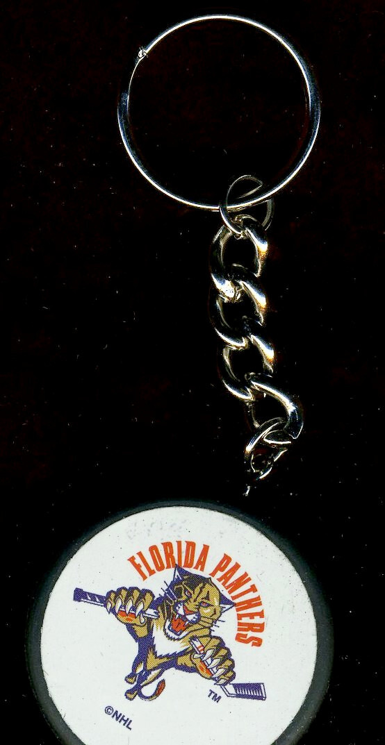 FLORIDA PANTHERS MINI PUCK KEYCHAIN 2" WIDE NEW NHL OFFICIALLY LICENSED ...